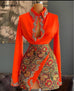 Long Sleeves Orange Runway Red Carpet mini Dress – WhatNaturalsLove.com