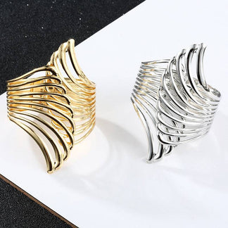 Aurora Wing Cuffs - Gold & Silver for Locs, Sisterlocks, Dreadlocks and ...